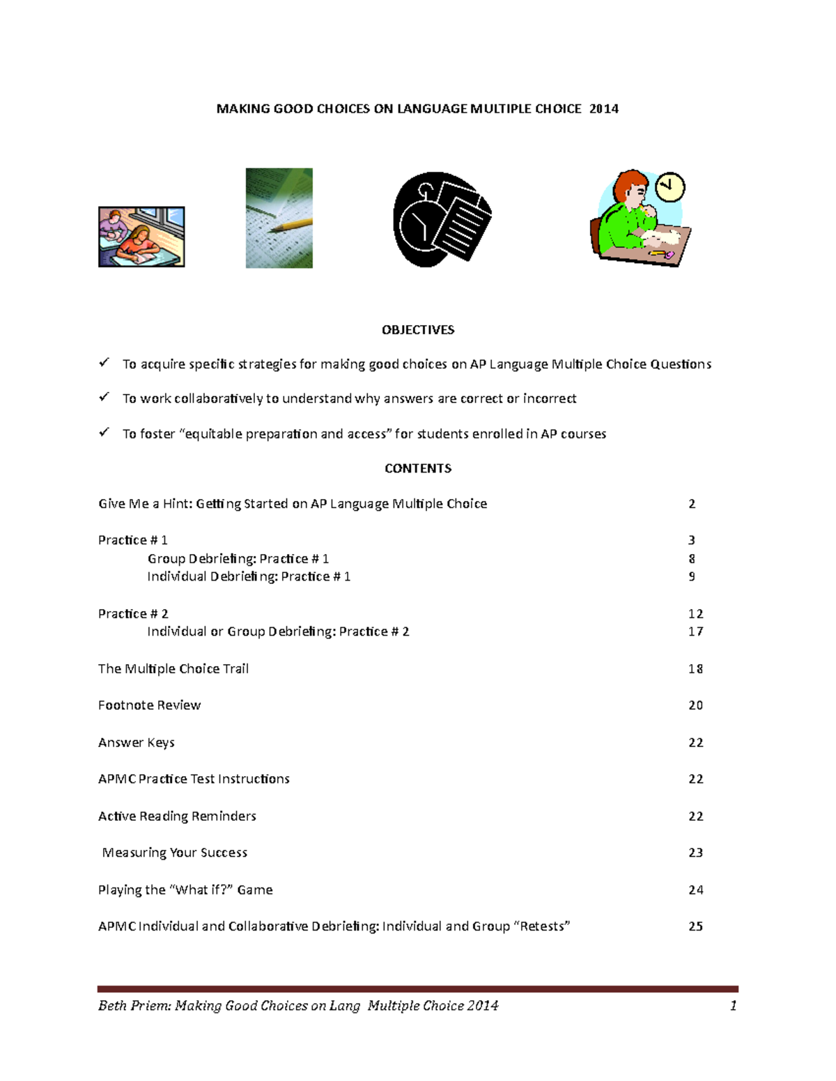 Making good choices on multiple choice 20 1 4 - MAKING GOOD CHOICES ON ...