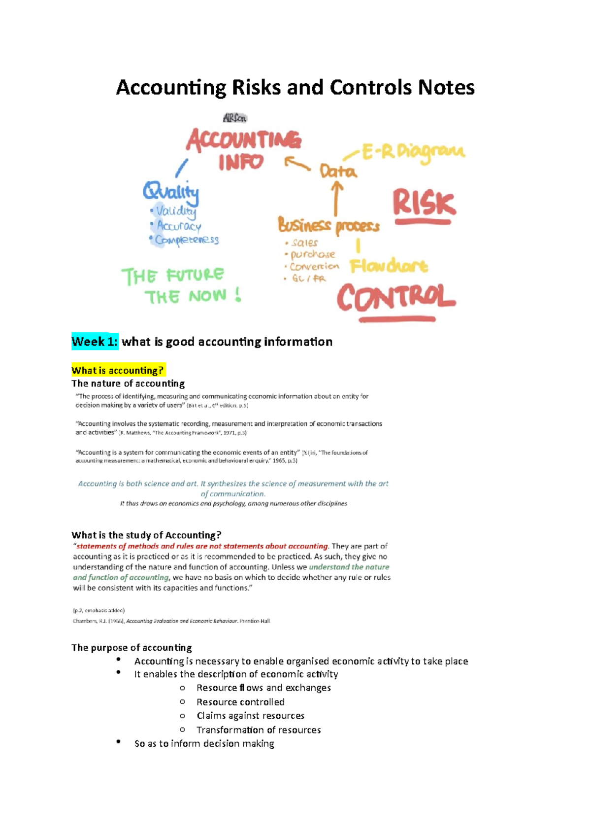 Accounting Risks and Controls Notes - . It would be complete, neutral ...