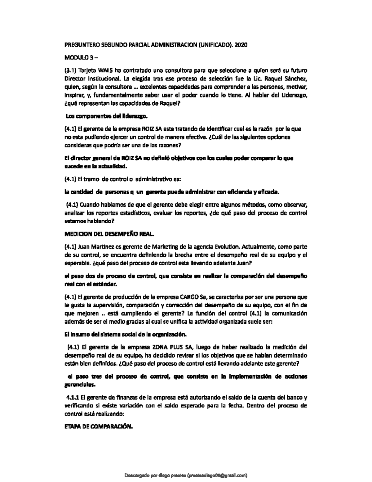 Preguntero 2do parcial administracion - adm empresas - Studocu