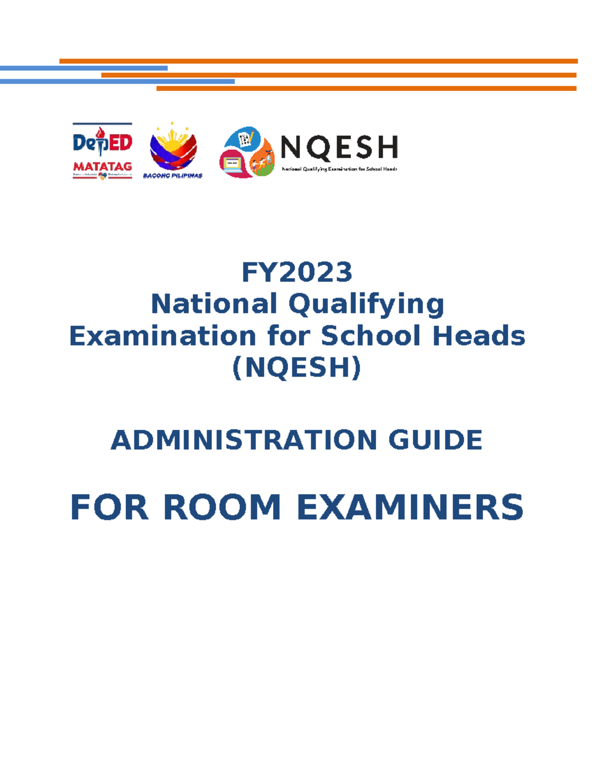 Test-Admin-Guide - Notes - FY National Qualifying Examination for ...