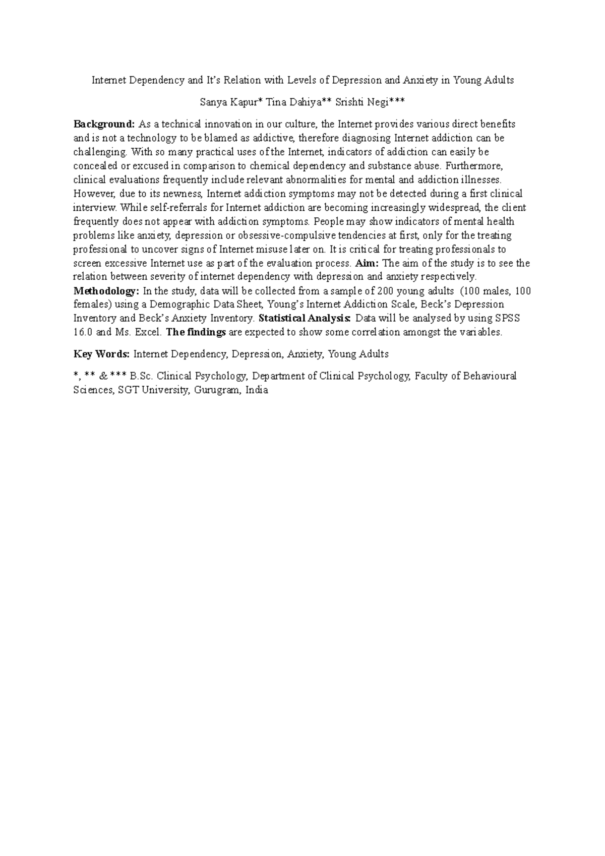 Internet Dependency Abstract - Internet Dependency and It’s Relation ...