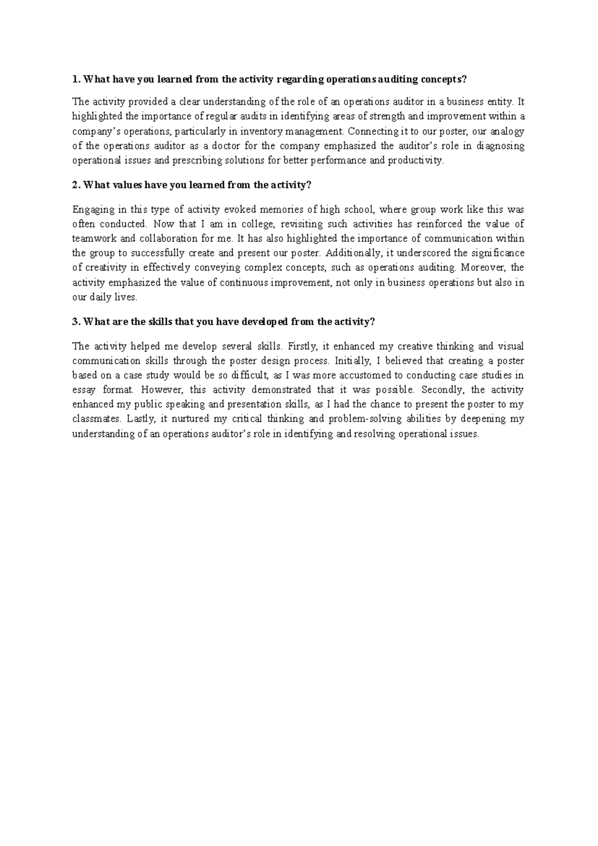 Operations auditing - It highlighted the importance of regular audits ...