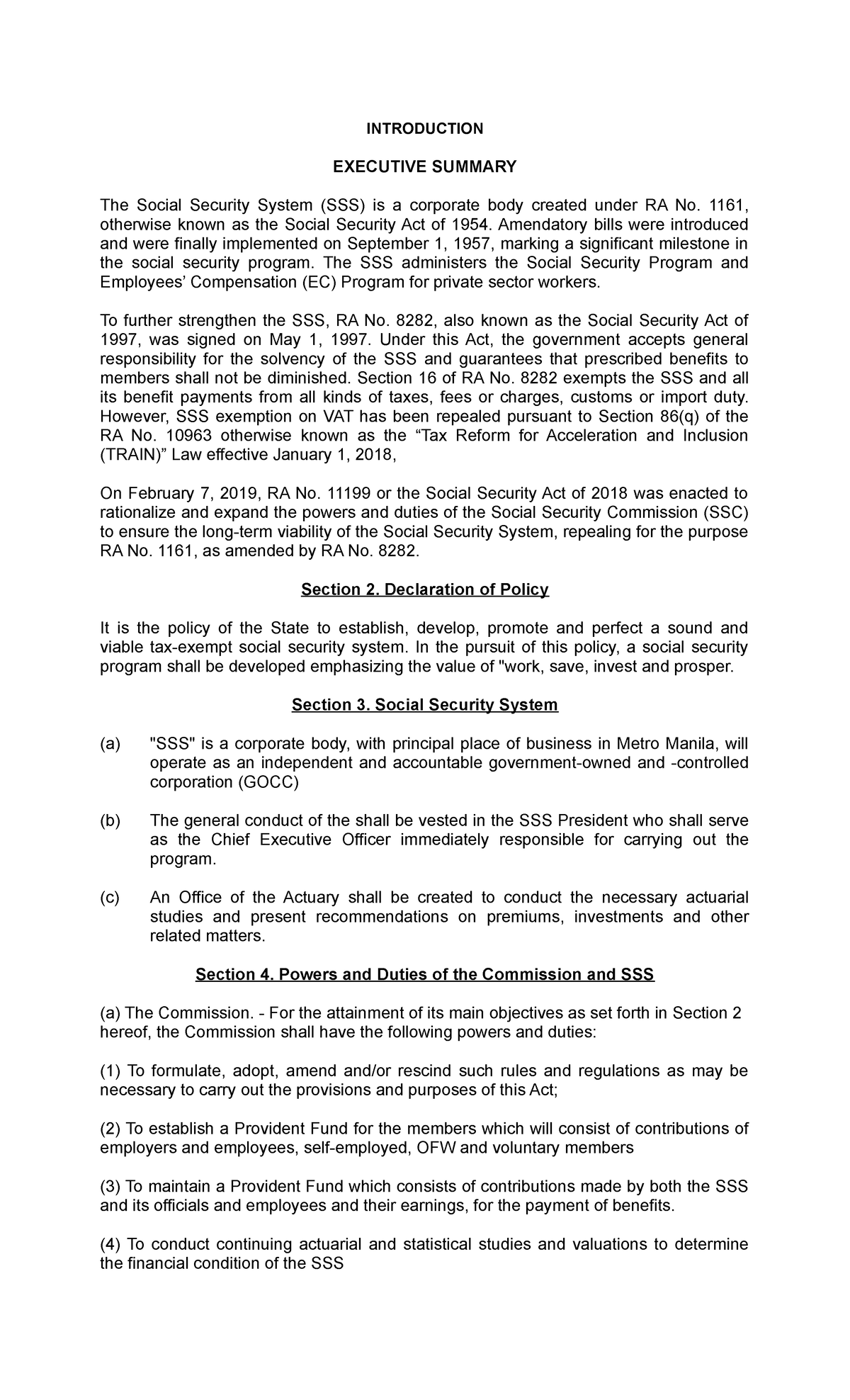 Synthesis-SSS - SSS - INTRODUCTION EXECUTIVE SUMMARY The Social ...