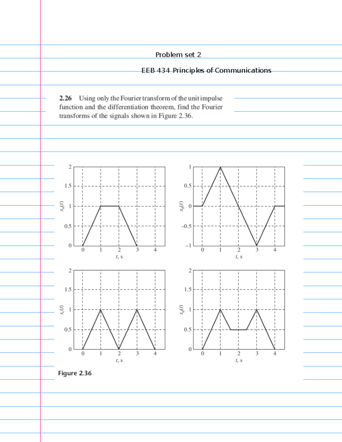 Problem set 2 2023 - principles of communication - Electronic ...