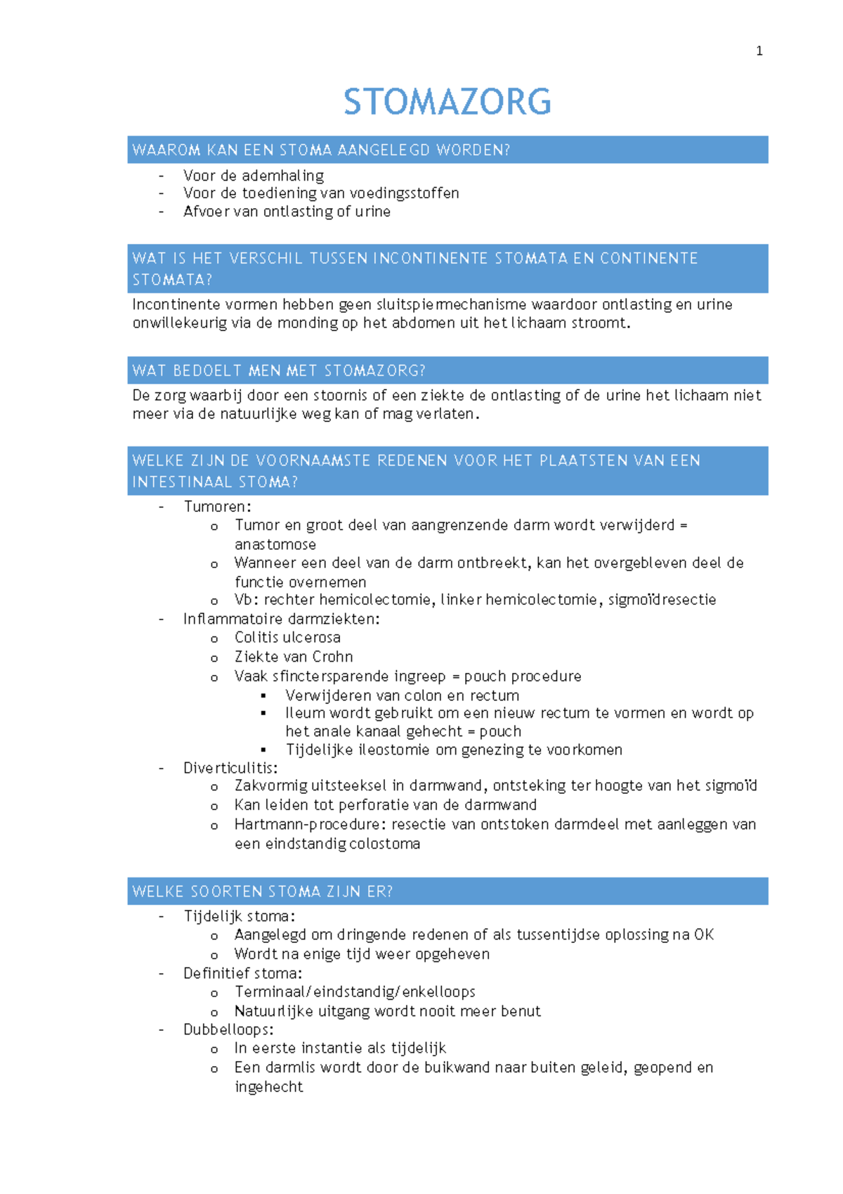 Stomazorg - Samenvatting BRUG Diagnostiek en Interventie Samenvatting ...