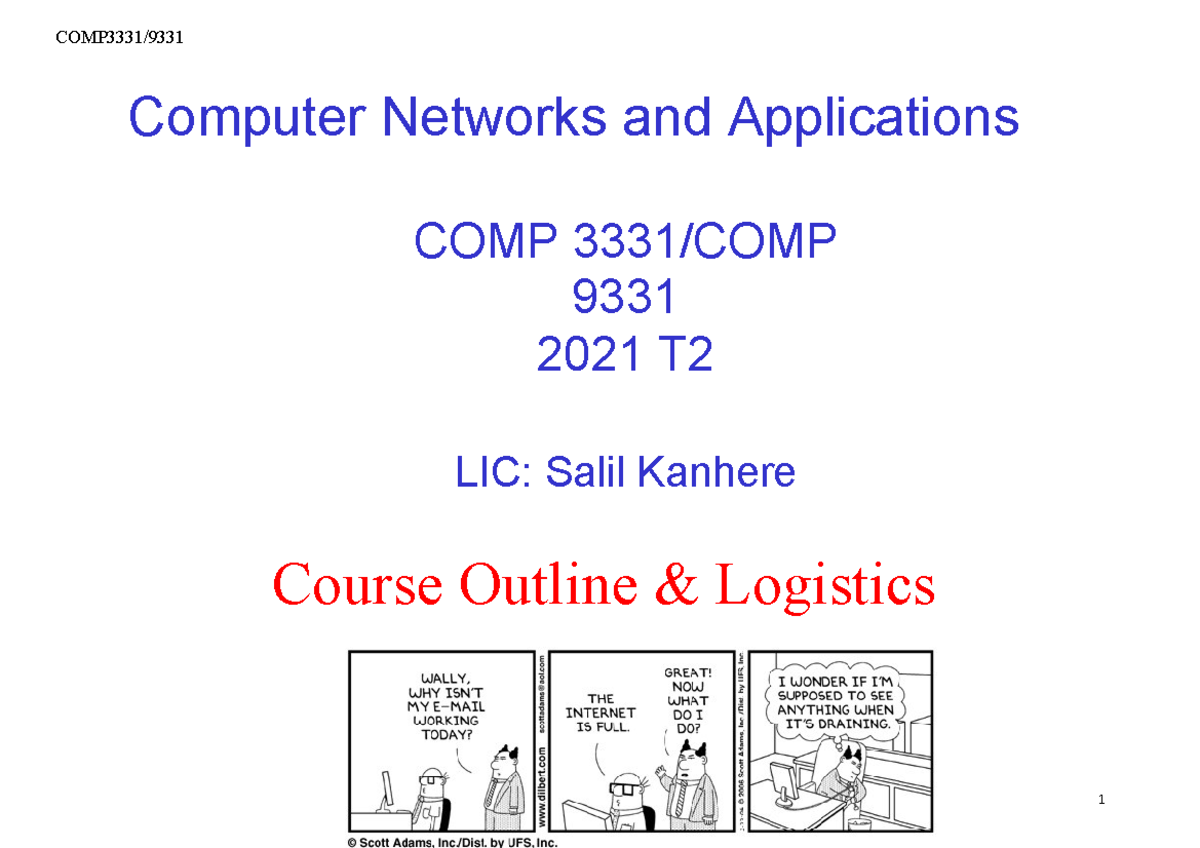 Course Intro - COMP3331/ 9331 1 Computer Networks and Applications COMP ...
