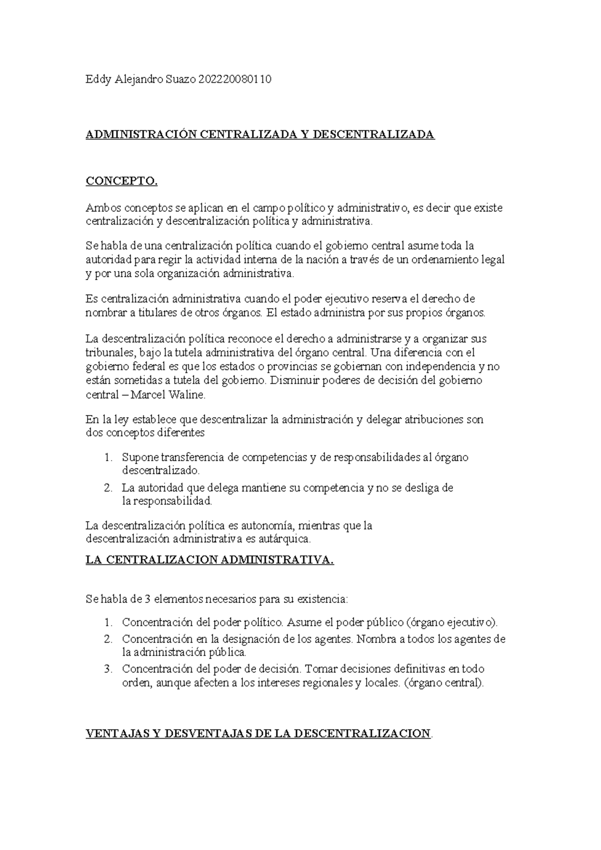 Administración Centralizada Y Descentralizada - Eddy Alejandro Suazo ...