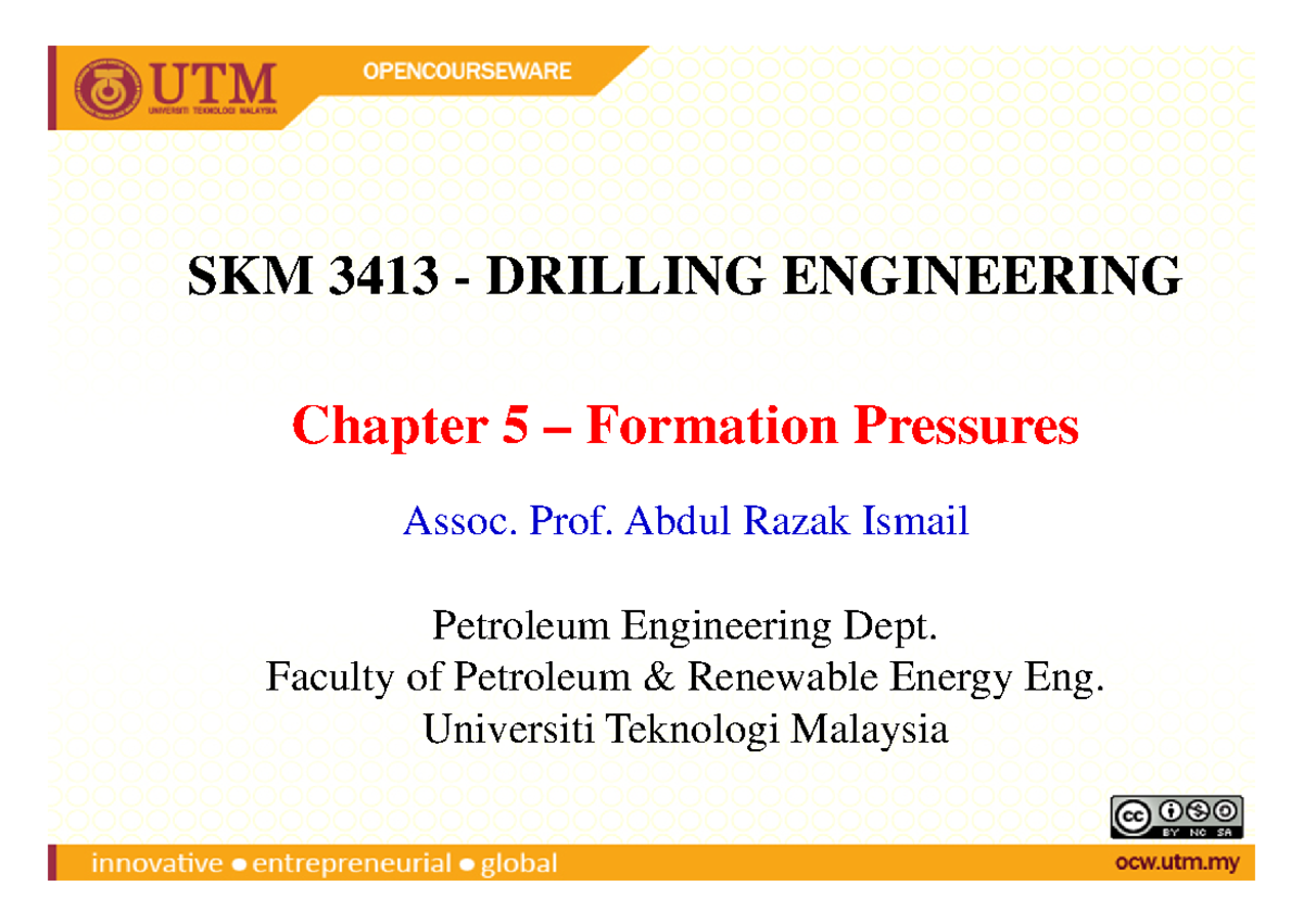 To upload OCW Formation pressures - SKM 3413 - DRILLING ENGINEERING ...