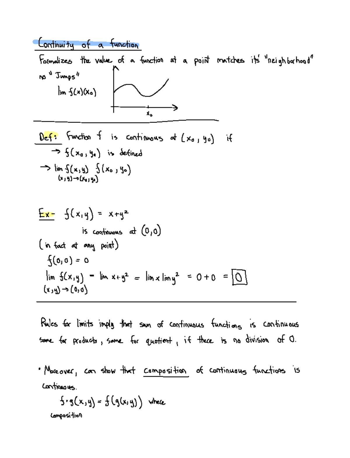 Lecture 3- MAT 17C - Continuity of a function, partial derivatives, - MAT 17C - Studocu