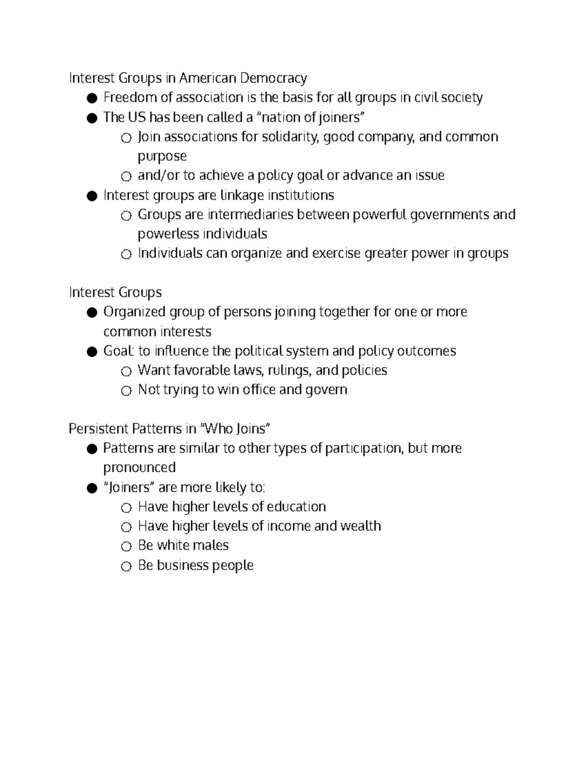 10 11 2021 - notes on political interest groups - Interest Groups in ...