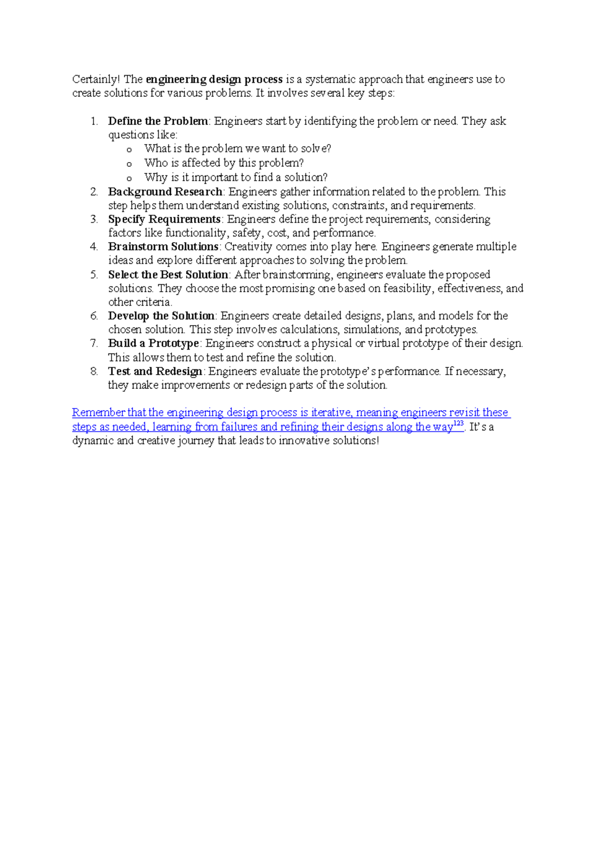 Design steps to be followed - Certainly! The engineering design process ...