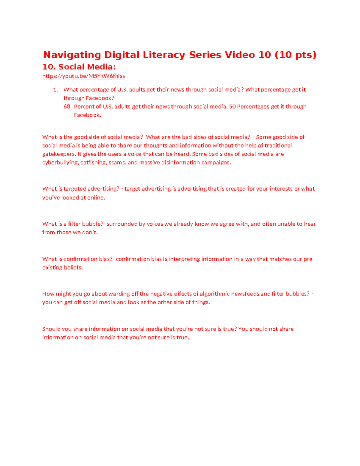 Navigating Digital Literacy Series Video 10 - Social Media: youtu ...