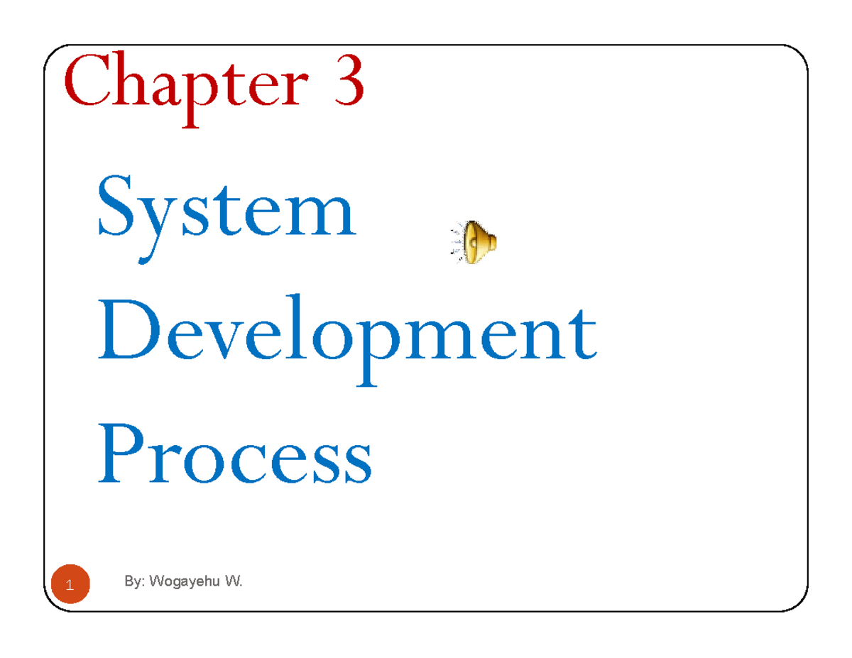 AIS PPT C3 SDLC stu - Chapter 3Chapter 3 SystemSystem Development ...