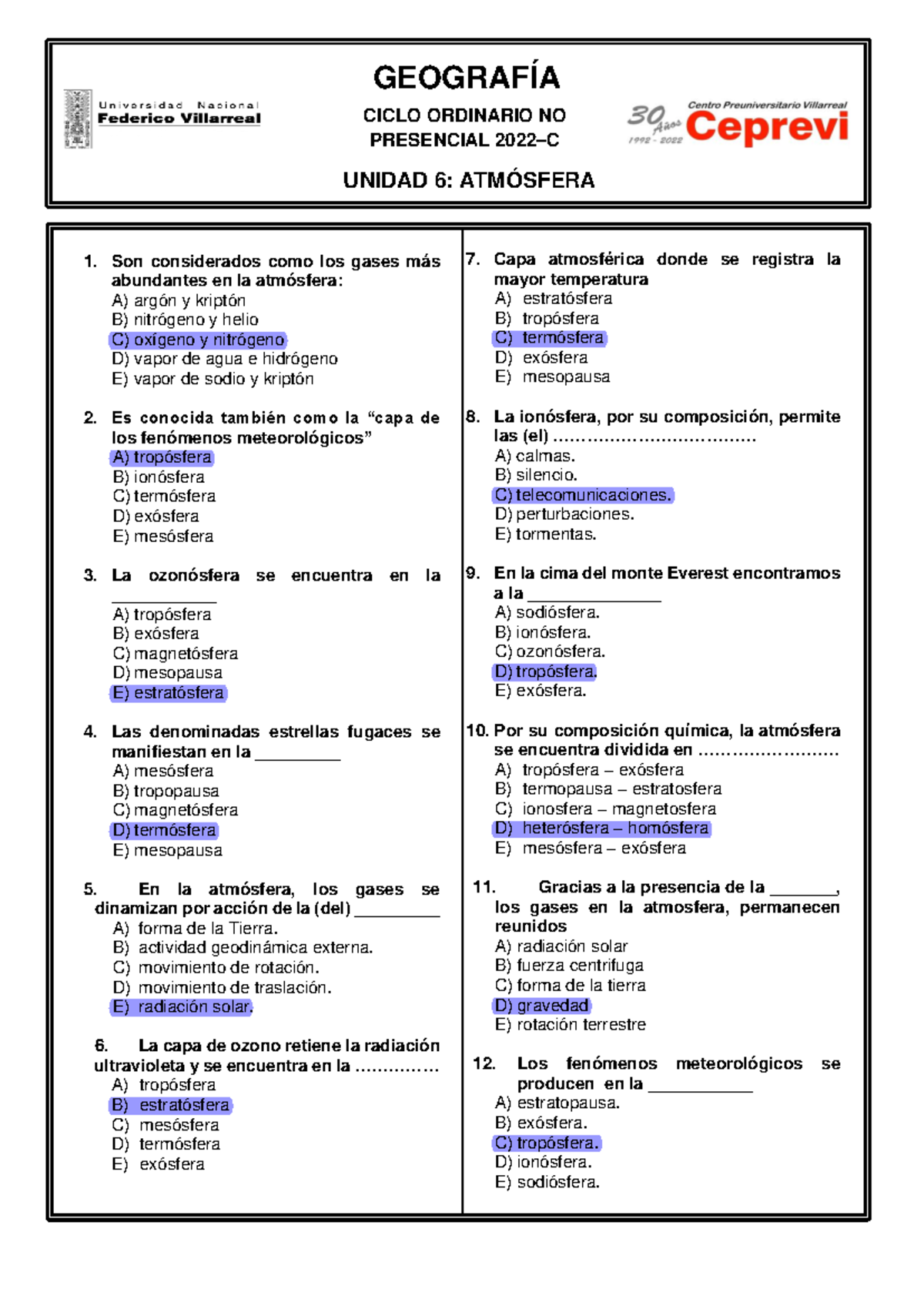Geografía 6 - apuntes biologia - UNIDAD 6 : ATMÓSFERA CICLO ORDINARIO ...