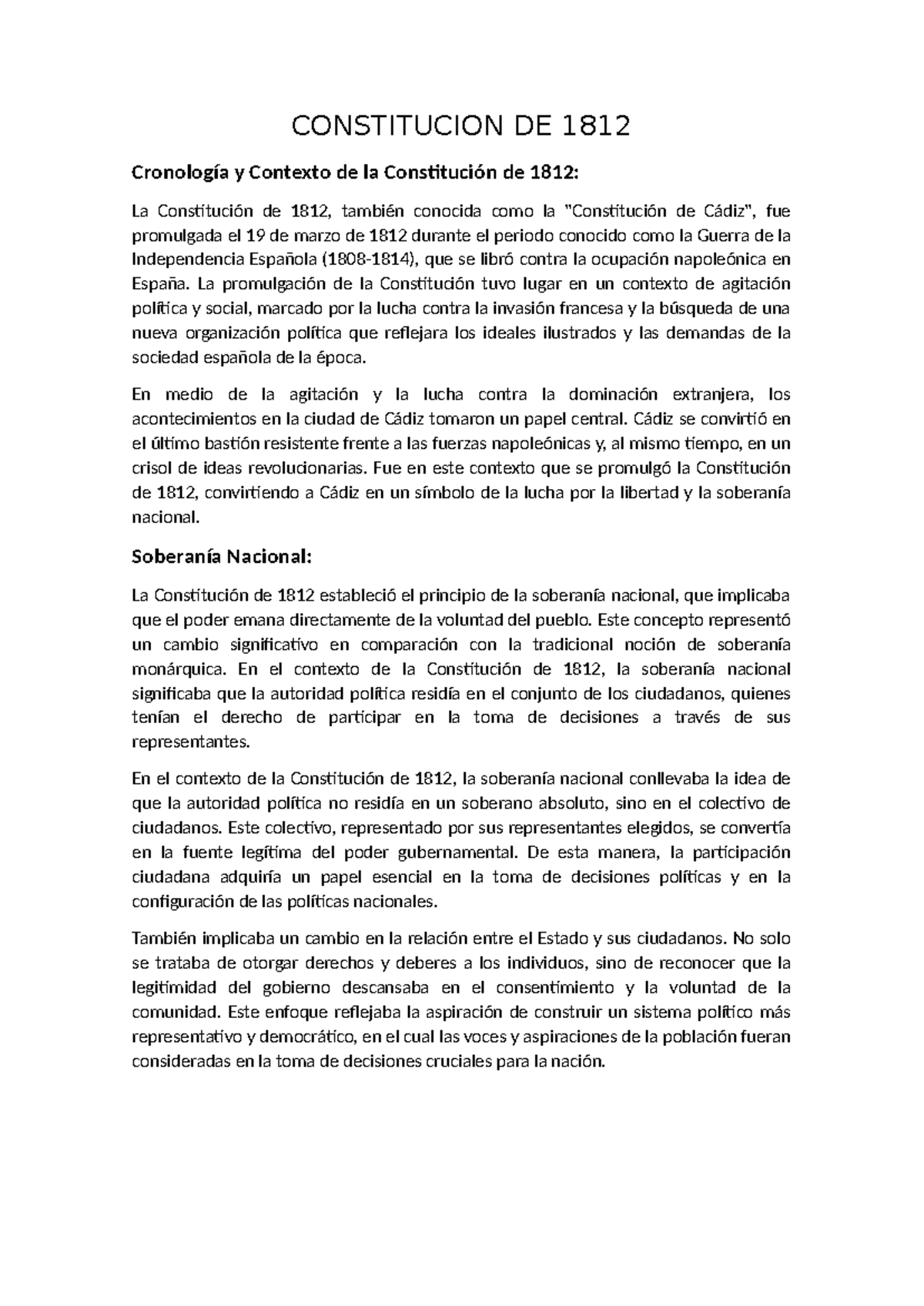 Constitucion DE 1812 - CONSTITUCION DE 1812 Cronología y Contexto de la ...