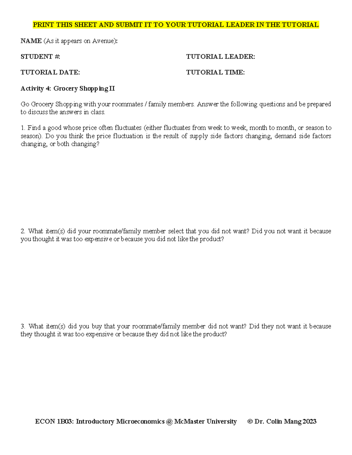 Activity 4 - Tutorial Practical - PRINT THIS SHEET AND SUBMIT IT TO ...