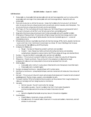 BSC1005 Online Review Exam 2 - BSC1005 Online – Exam #2 – Unit 3 Cell ...