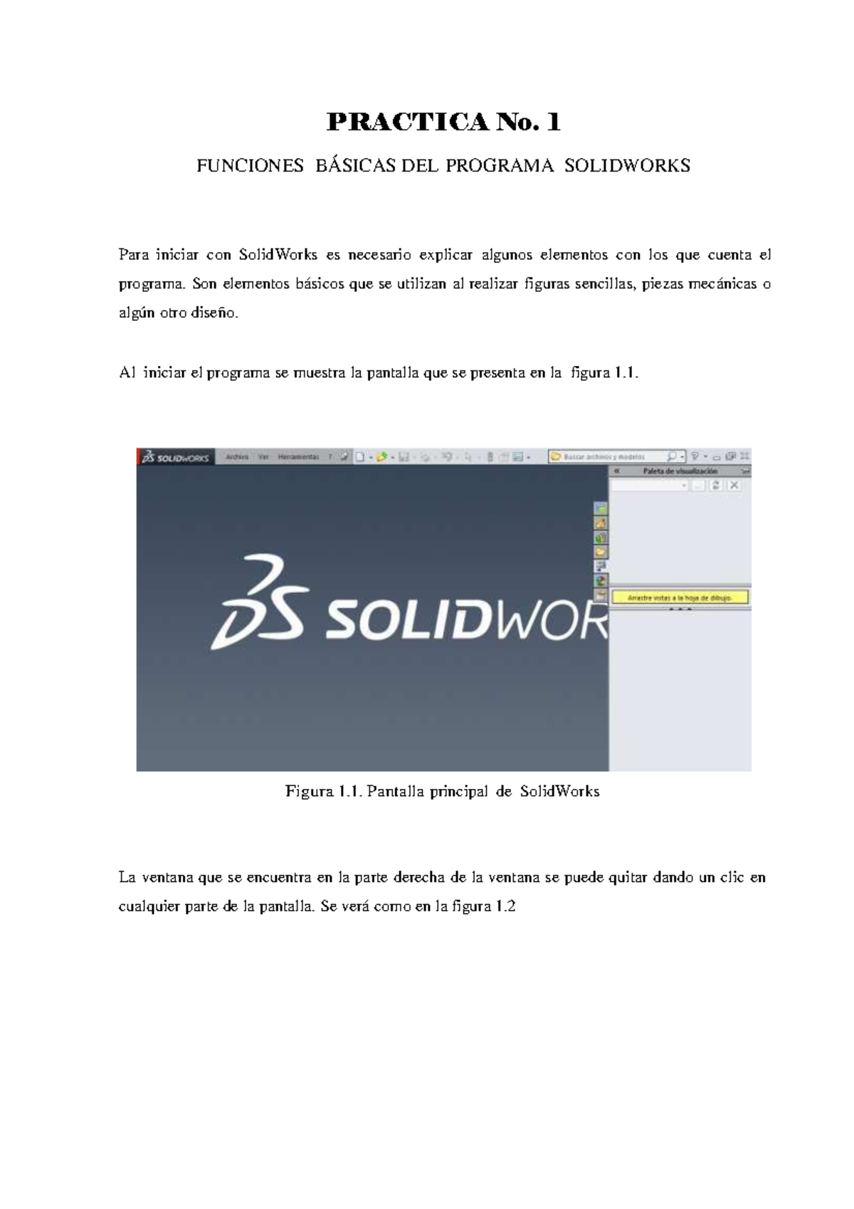 Taller 1-1-27-1 - ejercicios diseño - PRACTICA No. 1 FUNCIONES BÁSICAS DEL PROGRAMA SOLID WOR KS ...