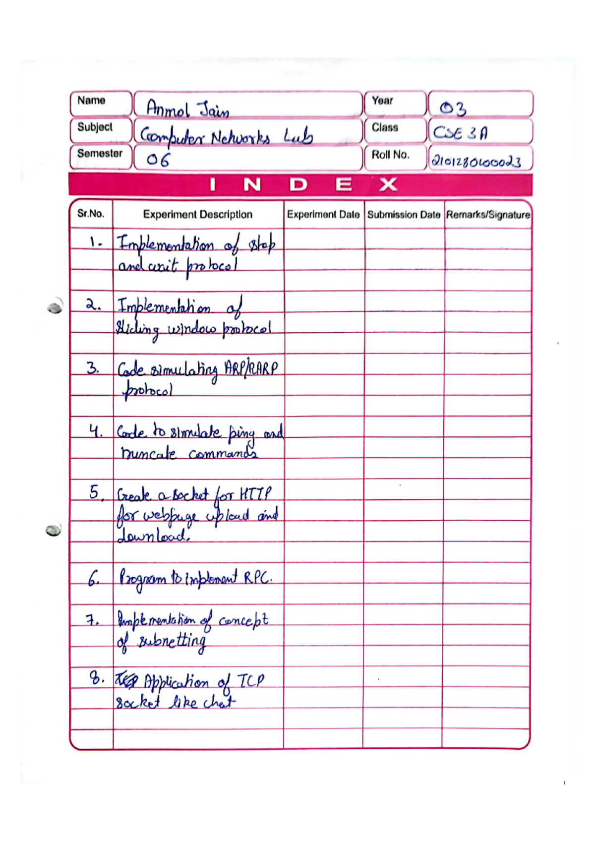 CN Lab - B Tech 3rd Year - Studocu
