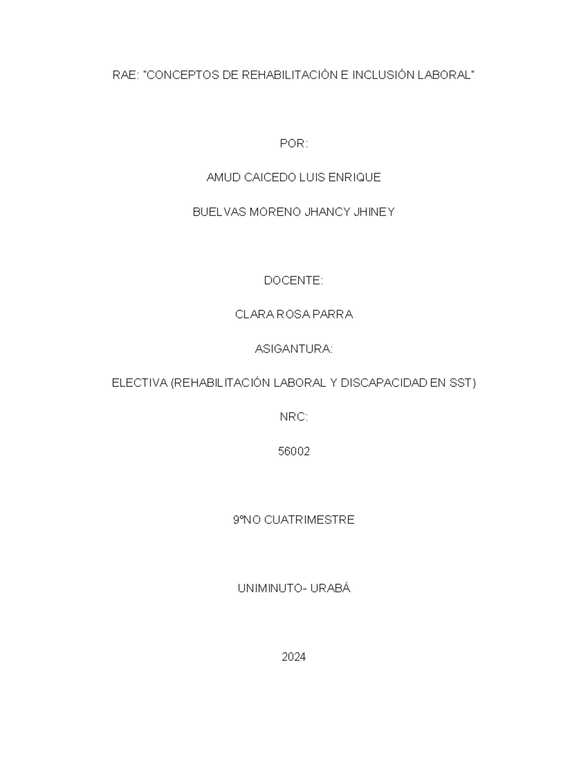 RAE Rehabilitación JL - Como construir un rae en el aréa indicado - RAE ...