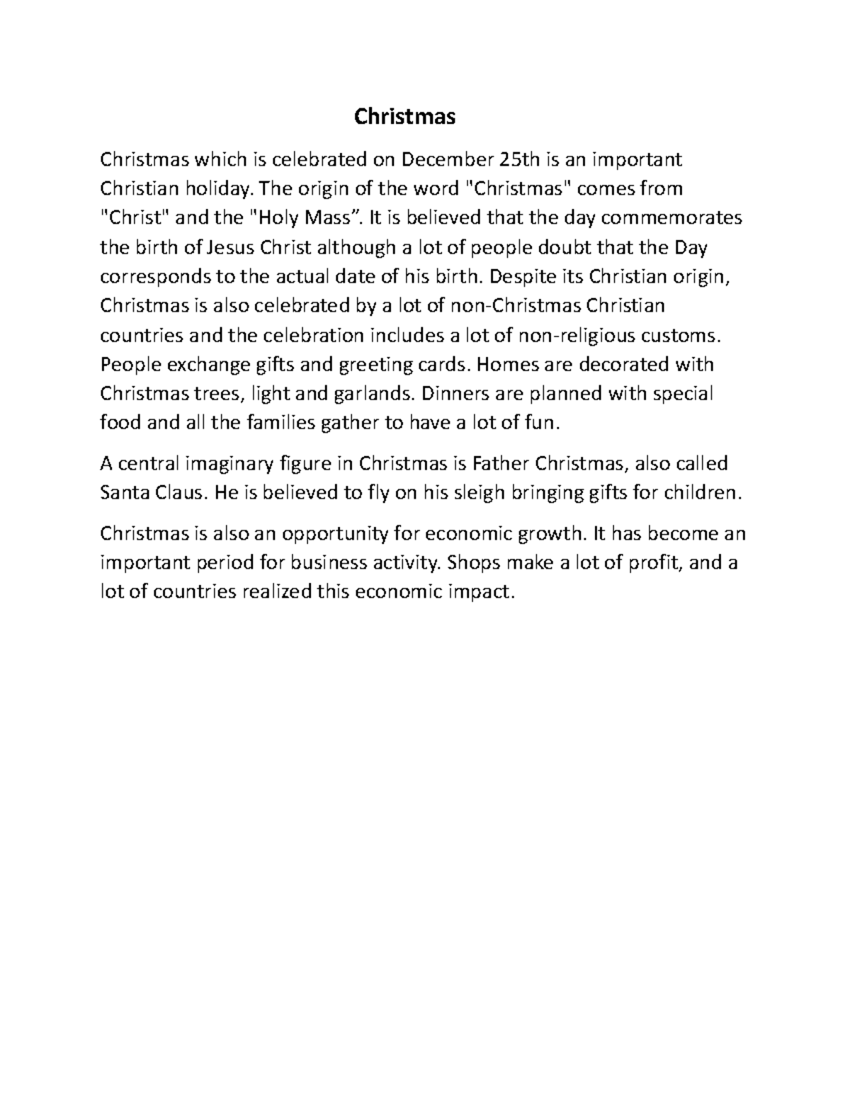 Christmas Reading story - Christmas Christmas which is celebrated on ...