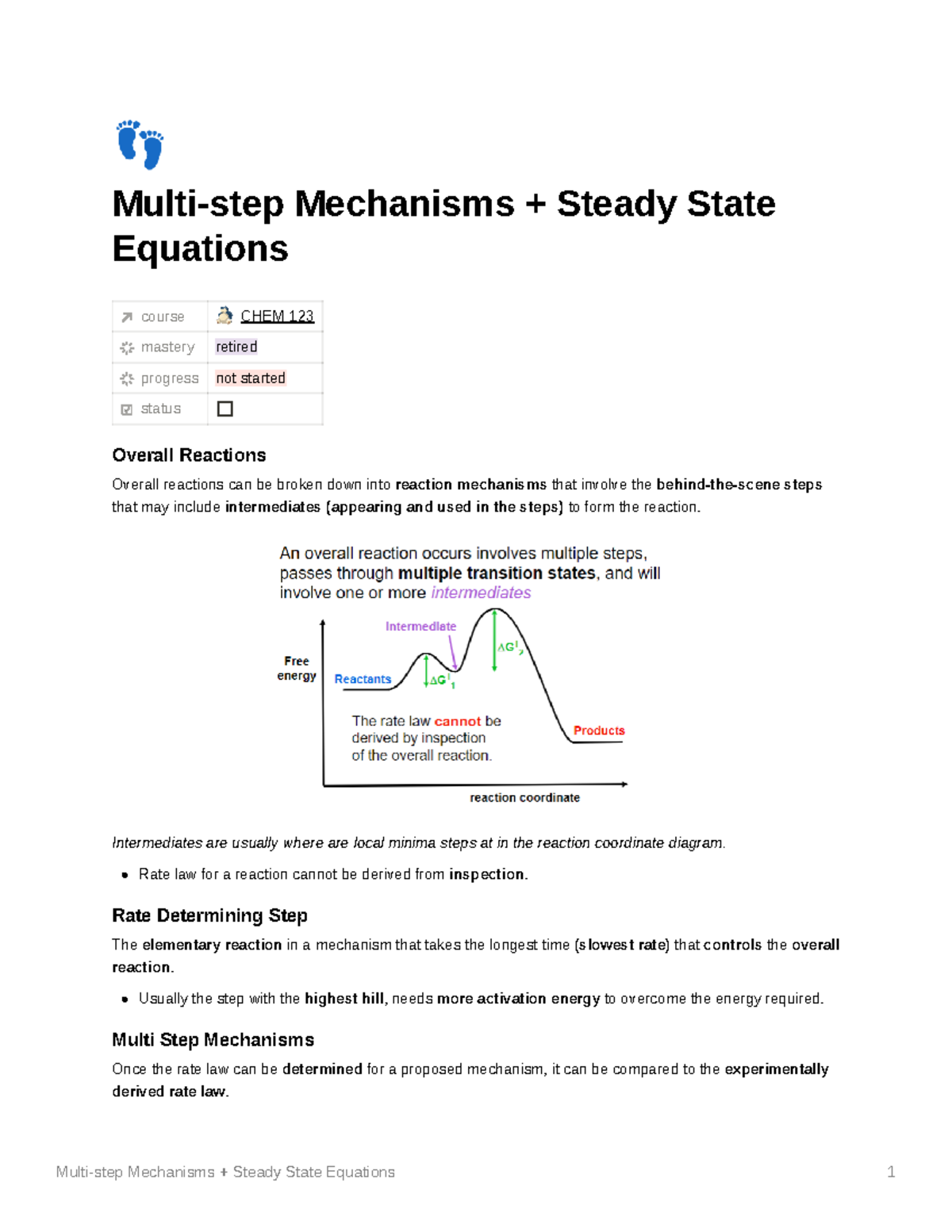 Multi-step Mechanisms + Steady State Equations - 👣 Multi-step Mechanisms + Steady State ...