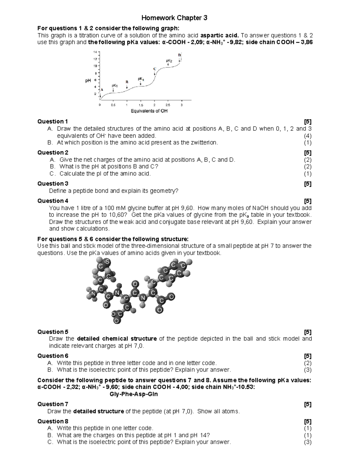 Homework Chapter 3 - To answer questions 1 & 2 use this graph and the ...