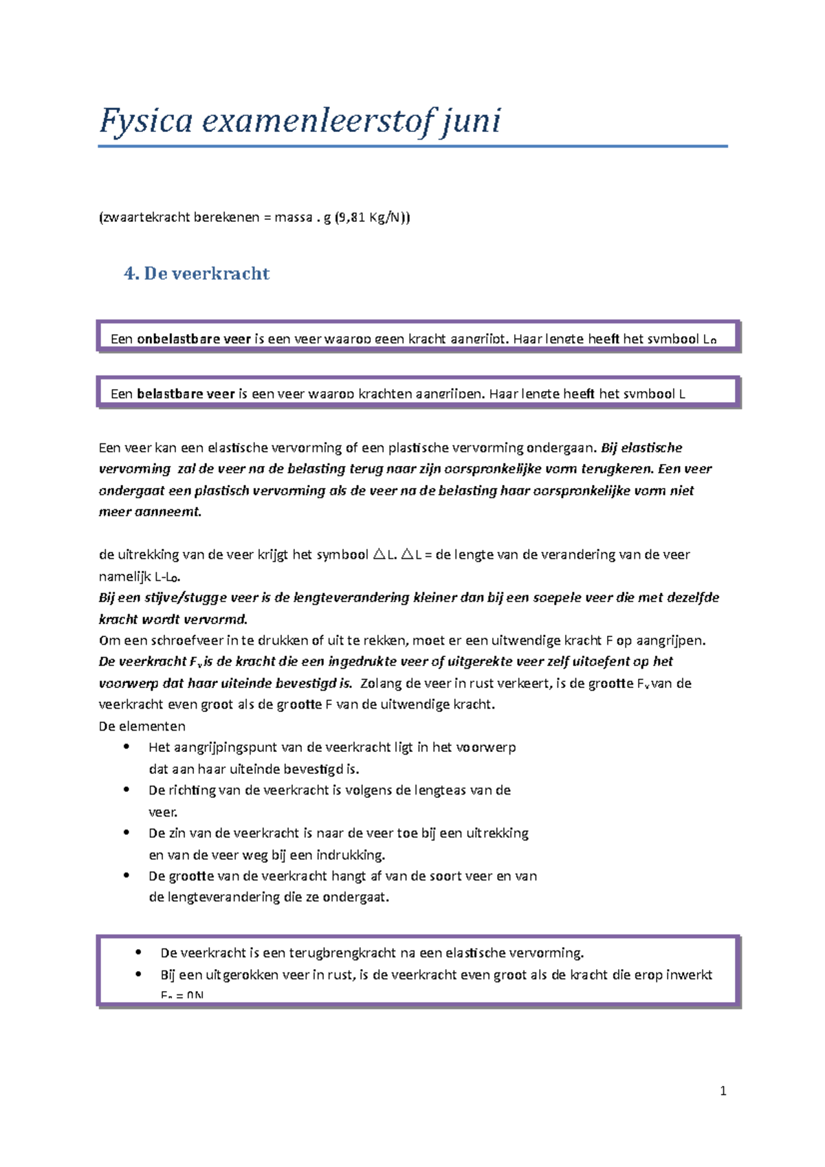 Kracht dichtheid en thermische uitzetting - Fysica examenleerstof juni ...