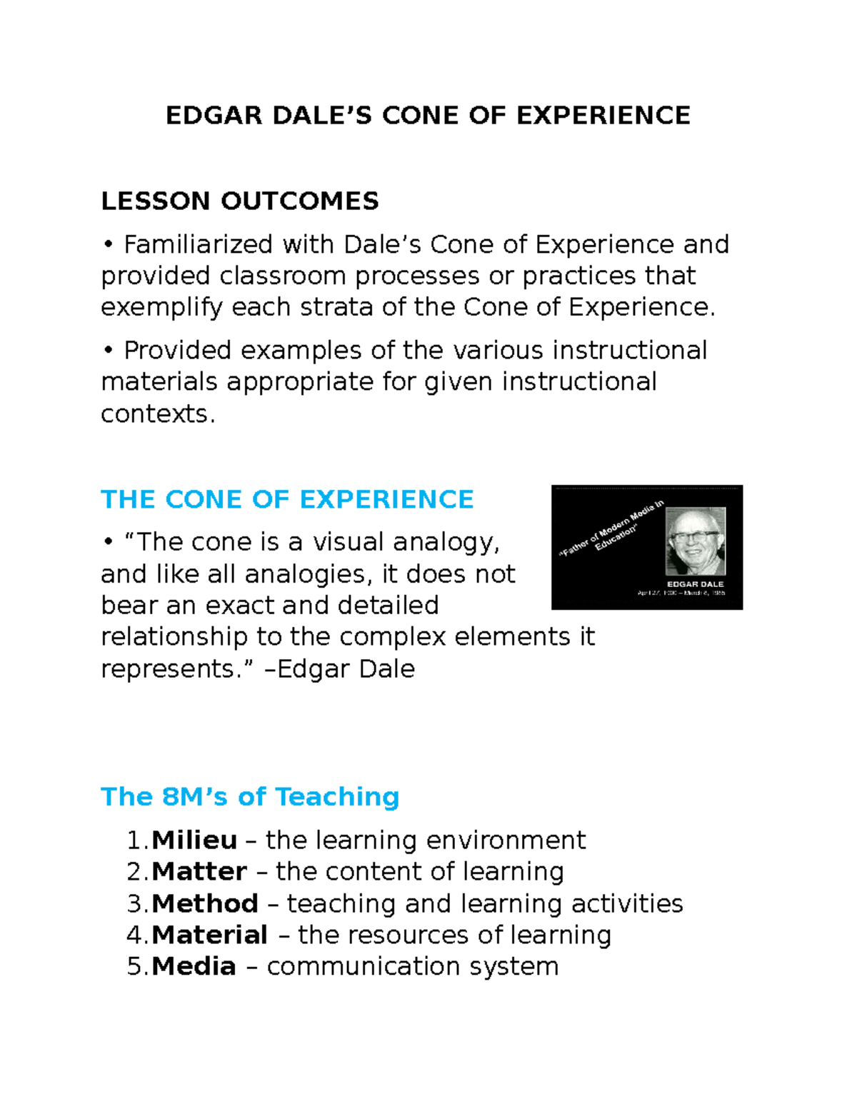 Edgar- Dales-CONE-OF- Experience-Building and Enhacing Literacies ...