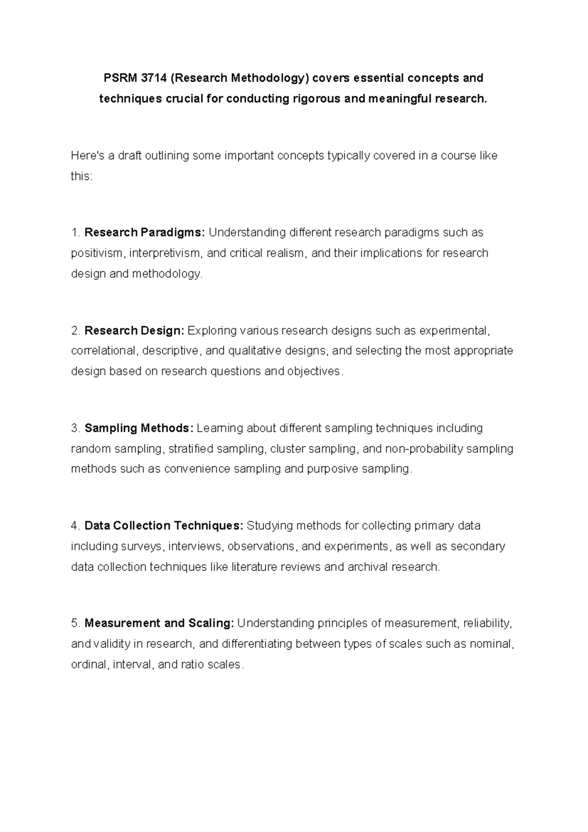 PSRM 3714 concepts and techniques - PSRM 3714 (Research Methodology ...