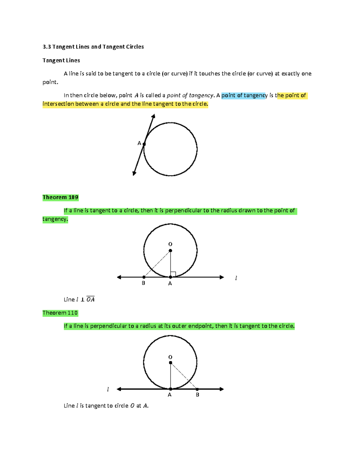 Module 3.3 Math 10 (Tangent Lines and Tangent Circles) - 3 Tangent ...