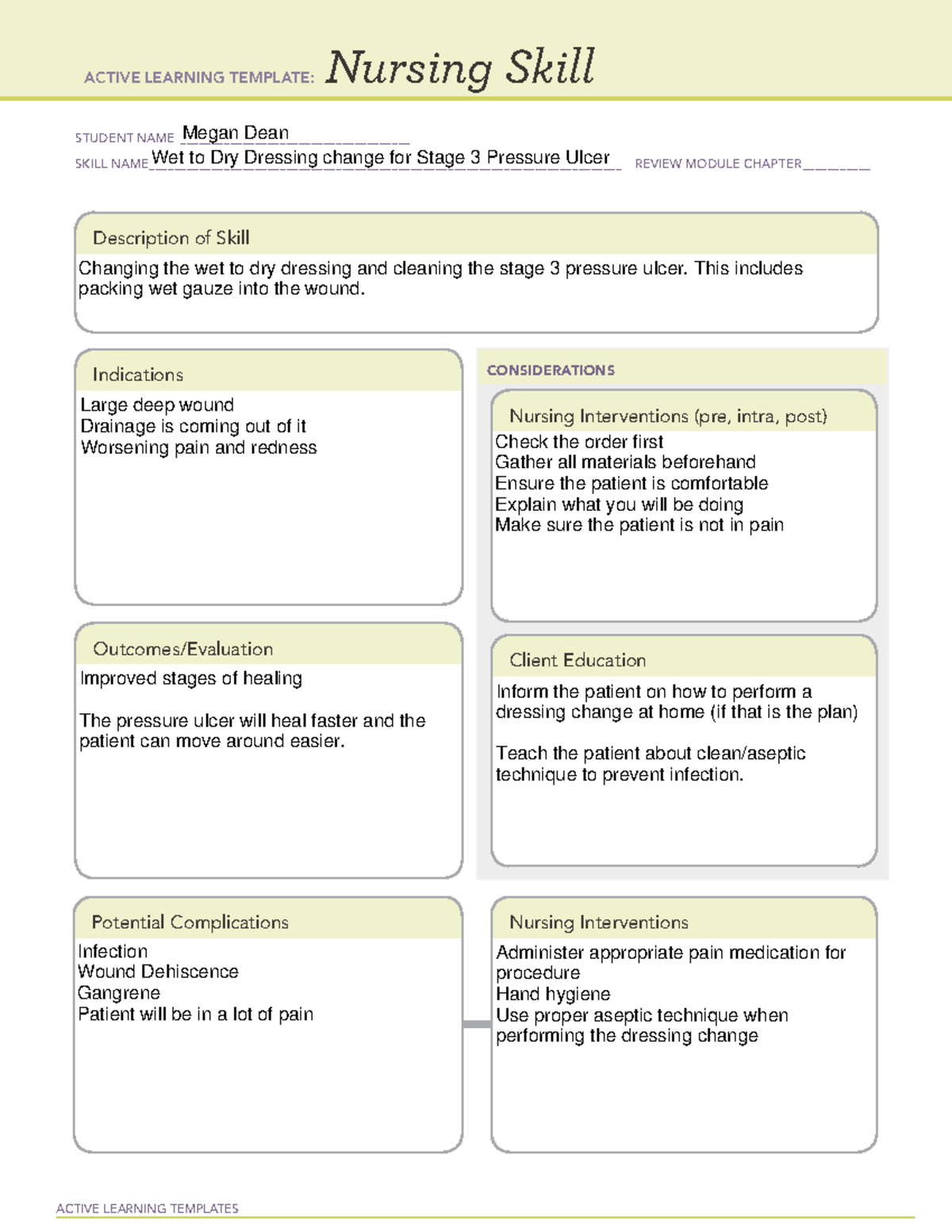 ATI nursing skill-2 - practice template - ADNR 116 - ACTIVE LEARNING ...