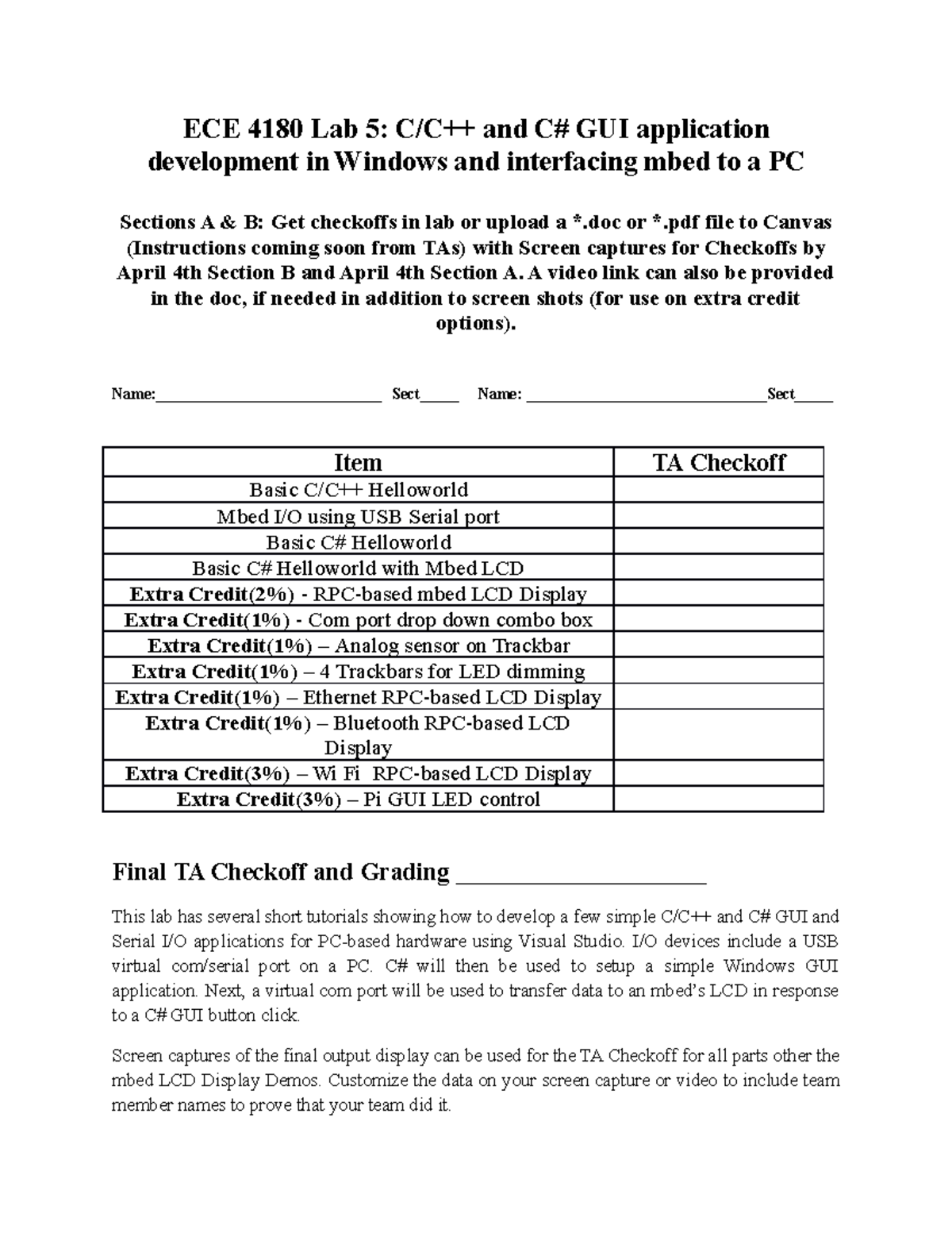 4180l5 F19 - ECE 4180 Lab 5: C/C++ and C# GUI application development ...