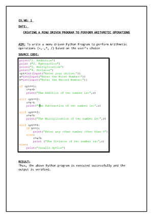Class 12 CS Practical Exercises 2022-2023 ( Updated) - COMPUTER SCIENCE PRACTICAL EXERCISES 2022 ...