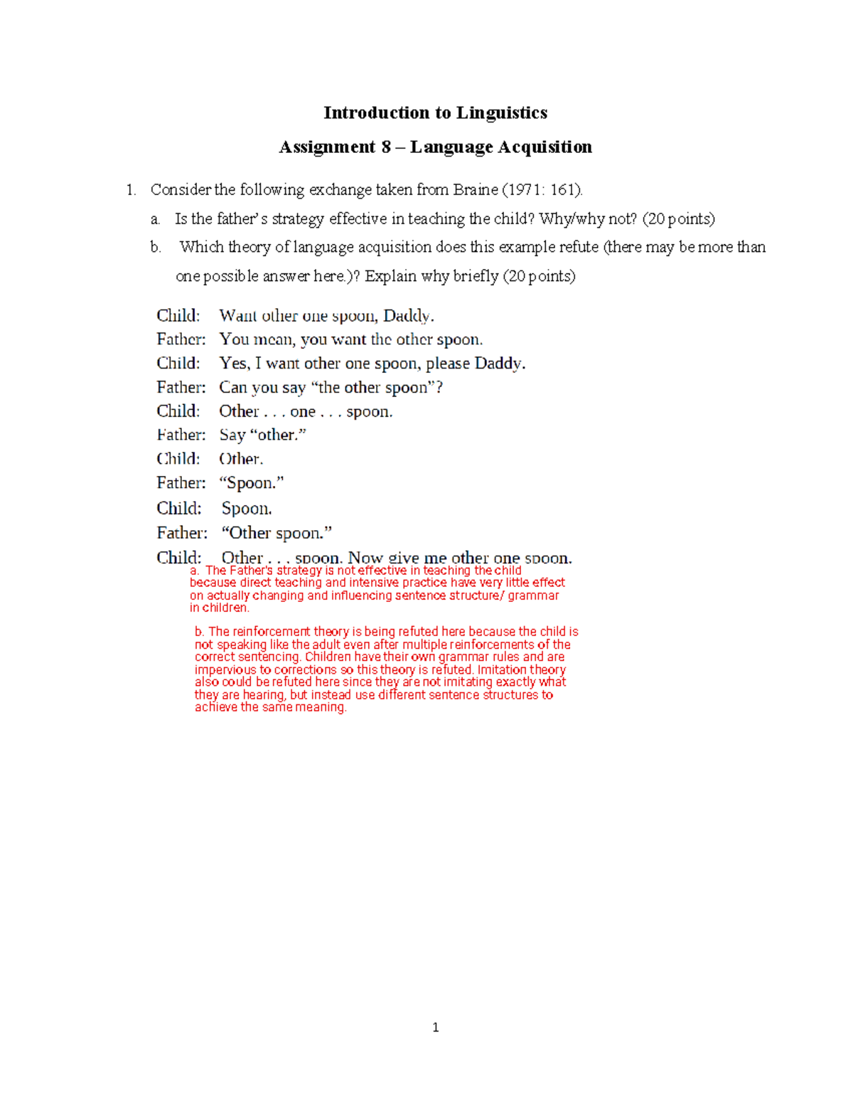 Homework 8 (Lang Acq) - 1 Introduction to Linguistics Assignment 8 – Language Acquisition ...