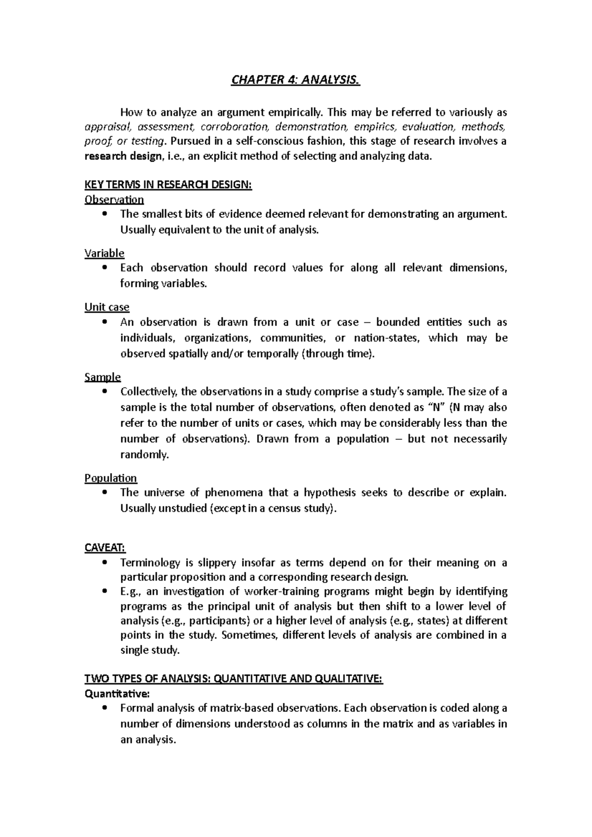 4. Analysis notes - CHAPTER 4: ANALYSIS. How to analyze an argument ...