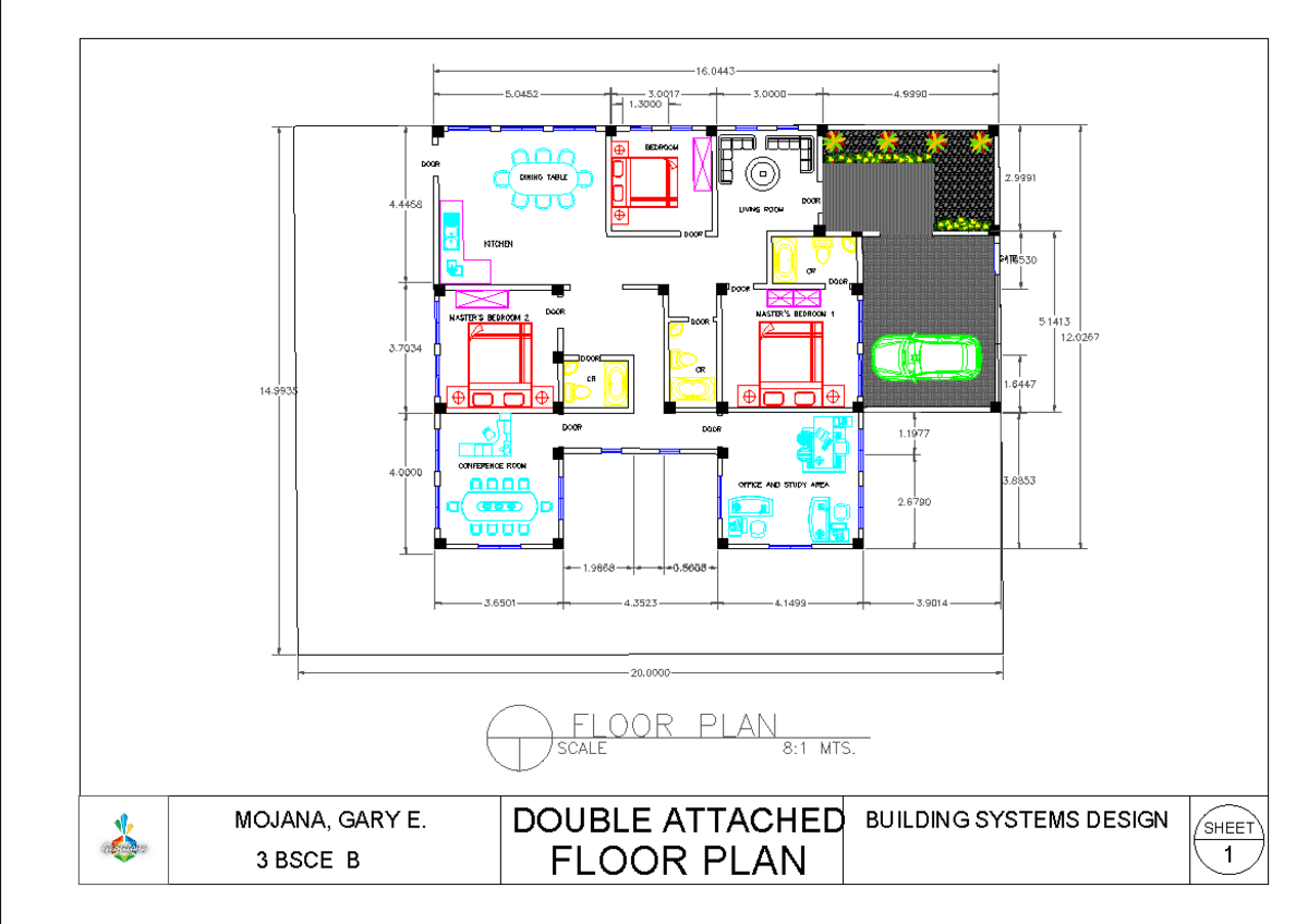 Mojana GARY E. BSD Floor PLAN 12.03.57 AM - Civil Engineering - FLOOR PLAN DOUBLE ATTACHED ...