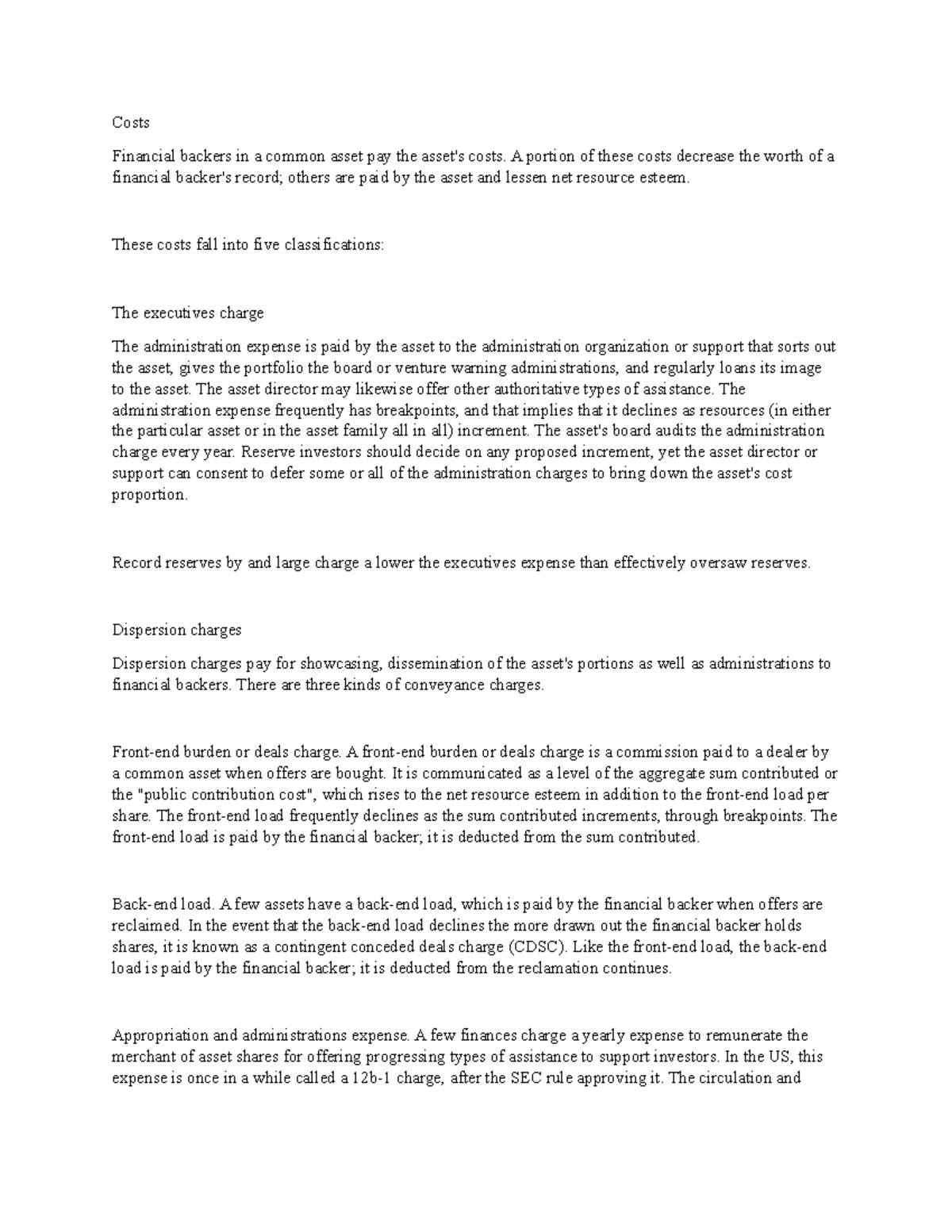 Sample 4 - INFORMATIVE - Costs Financial backers in a common asset pay ...