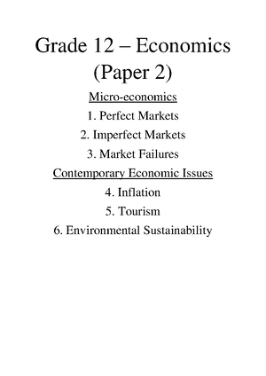Grade 12 Economics Notes - GRADE 12 - ECONOMICS CHAPTER 9: Economic ...