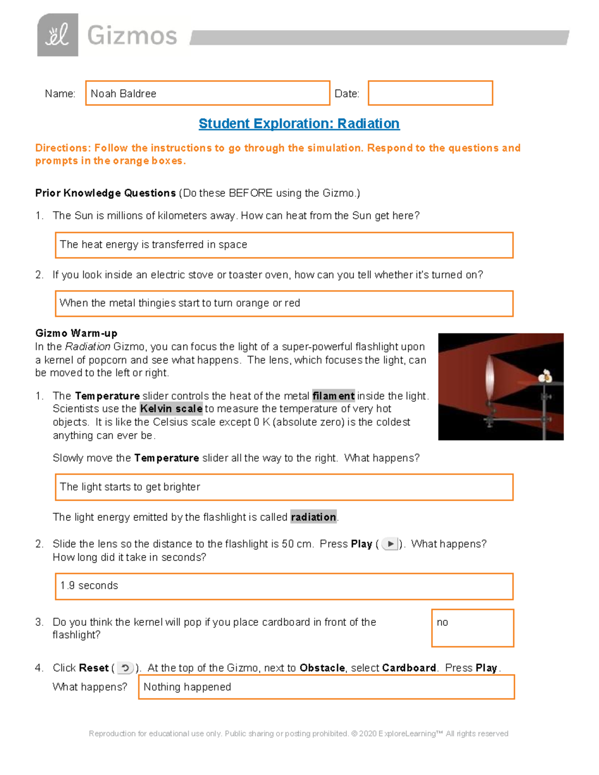 Pdfcoffee - food - Student Exploration: Radiation Directions: Follow ...