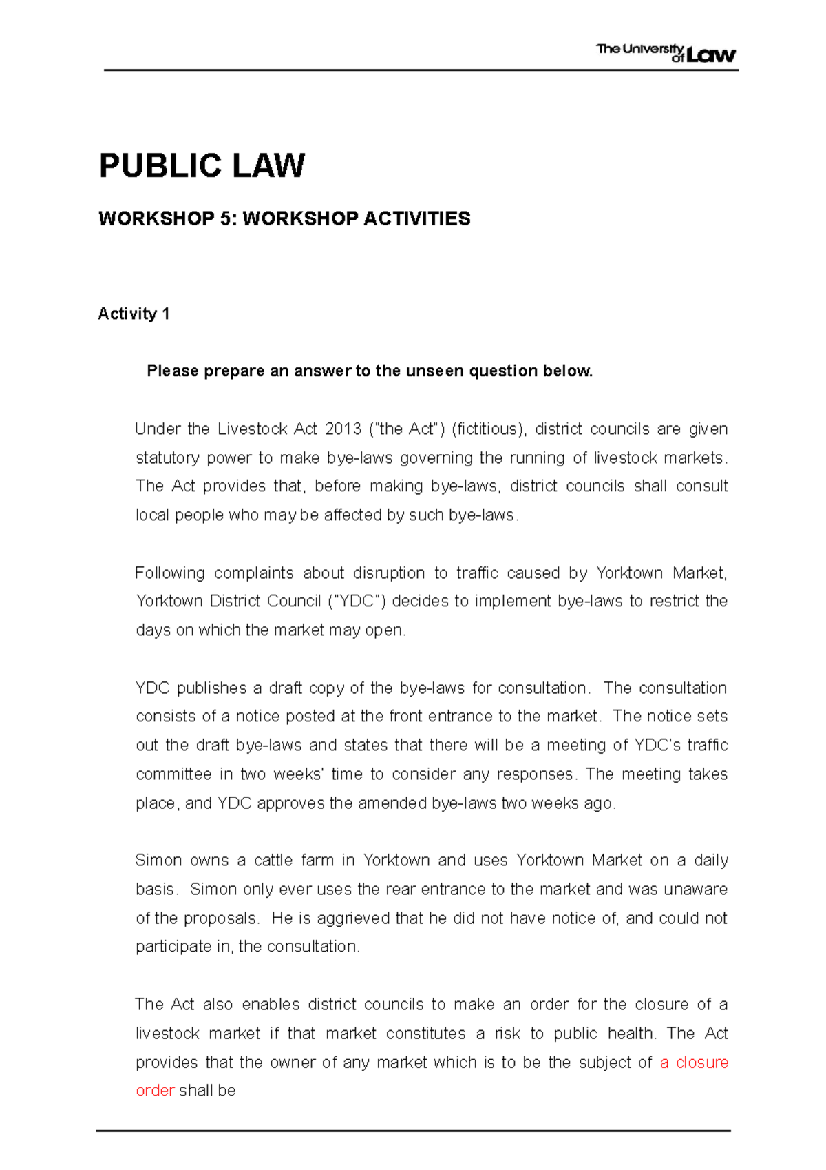 Public ws 5 - worksheet - PUBLIC LAW WORKSHOP 5: WORKSHOP ACTIVITIES ...