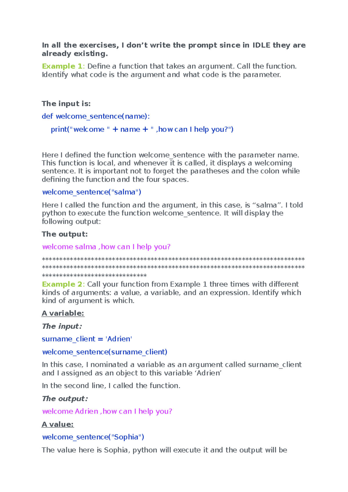 DF Unit 2 - In all the exercises, I don’t write the prompt since in ...