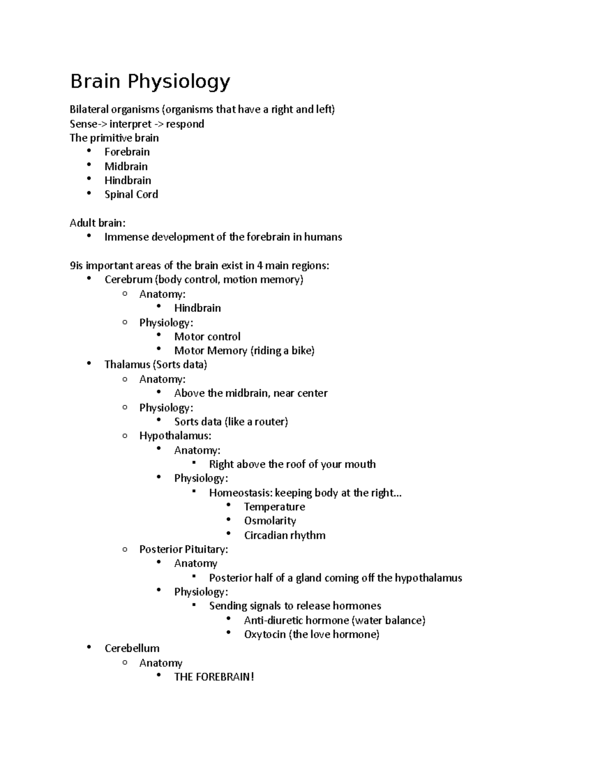 Brain Physiology - Prof. was Dail Chapman - Brain Physiology Bilateral ...