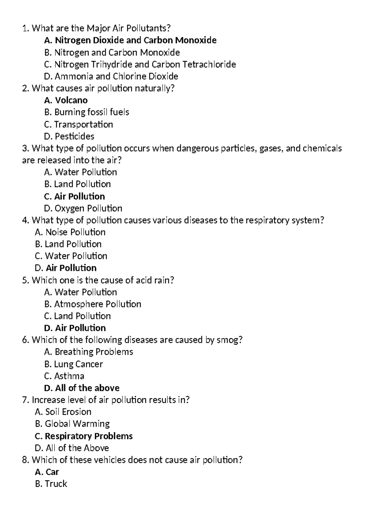 Air pollution 10 questions - What are the Major Air Pollutants? A ...