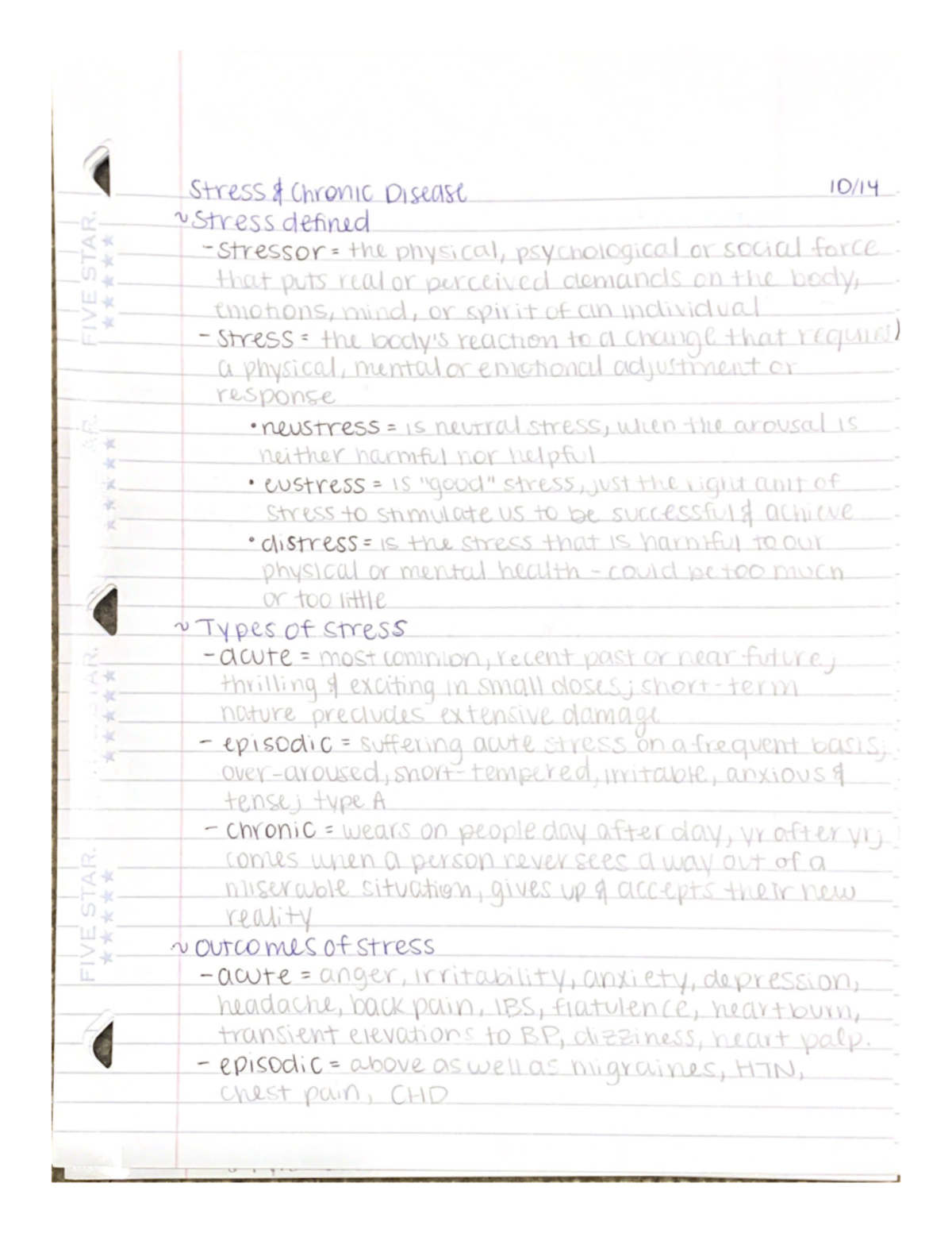 Stress & Chronic Disease lecture notes - PBHL-E335 - Studocu