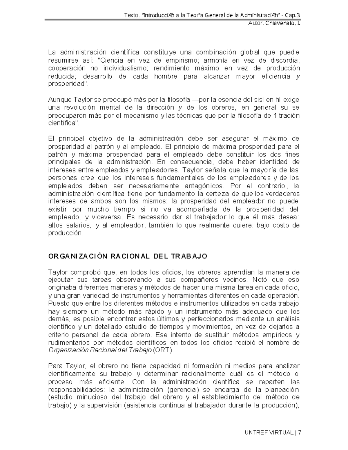 Organización Racional DEL Trabajo - La admi nist raci ón cie ntíf ica ...