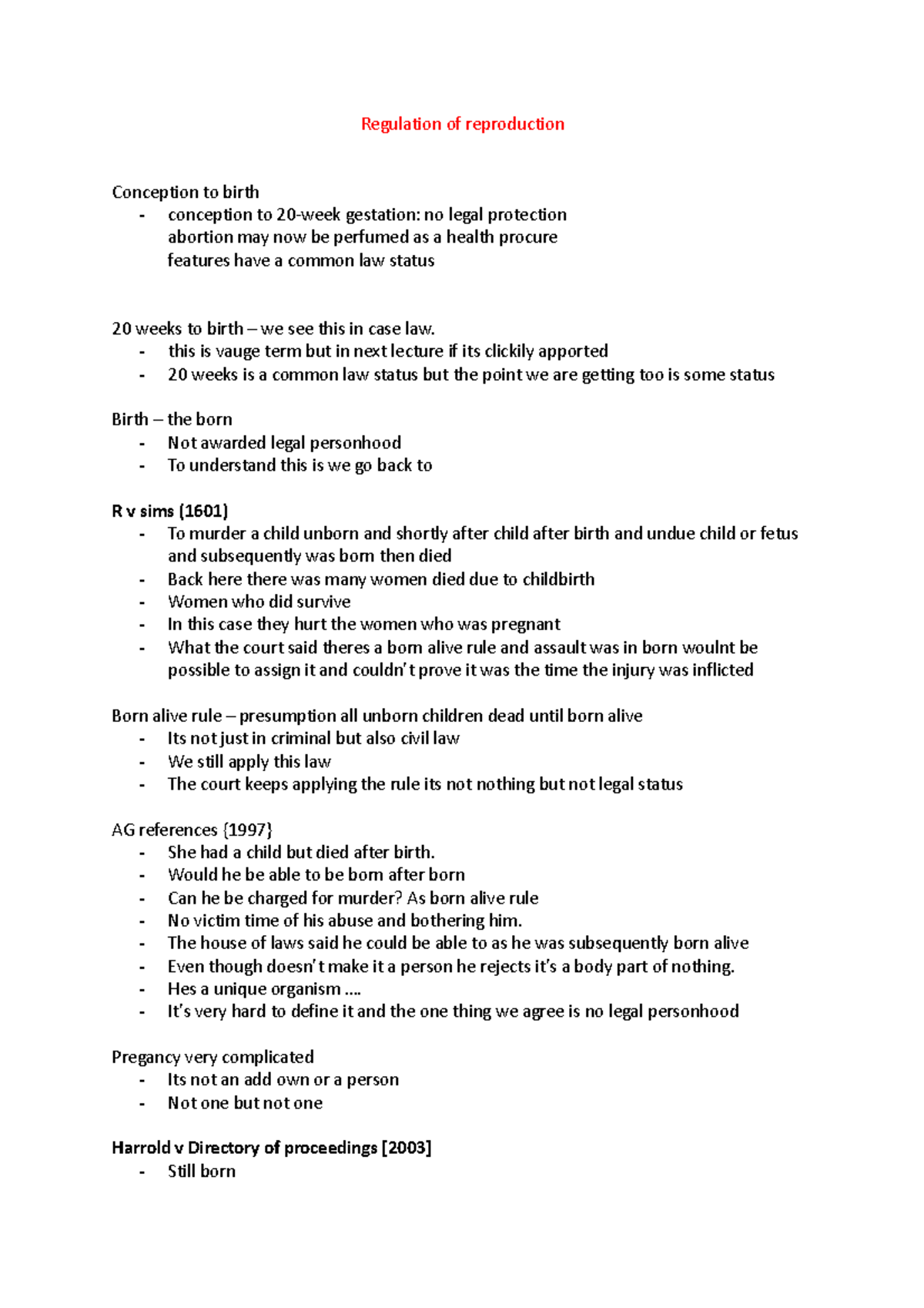 Regulation of reproduction - Regulation of reproduction Conception to ...
