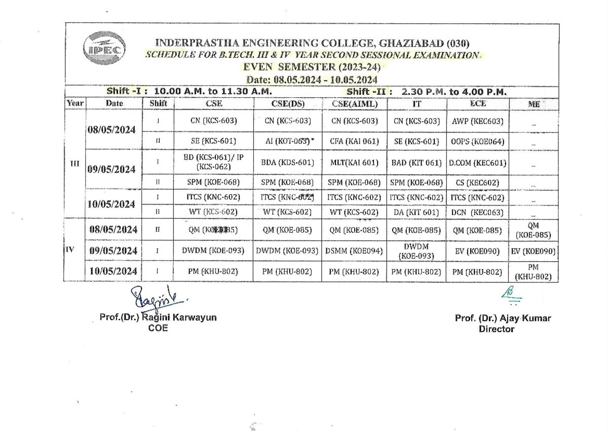 Notification 050620240313273821714988607382 - B.tech - Studocu