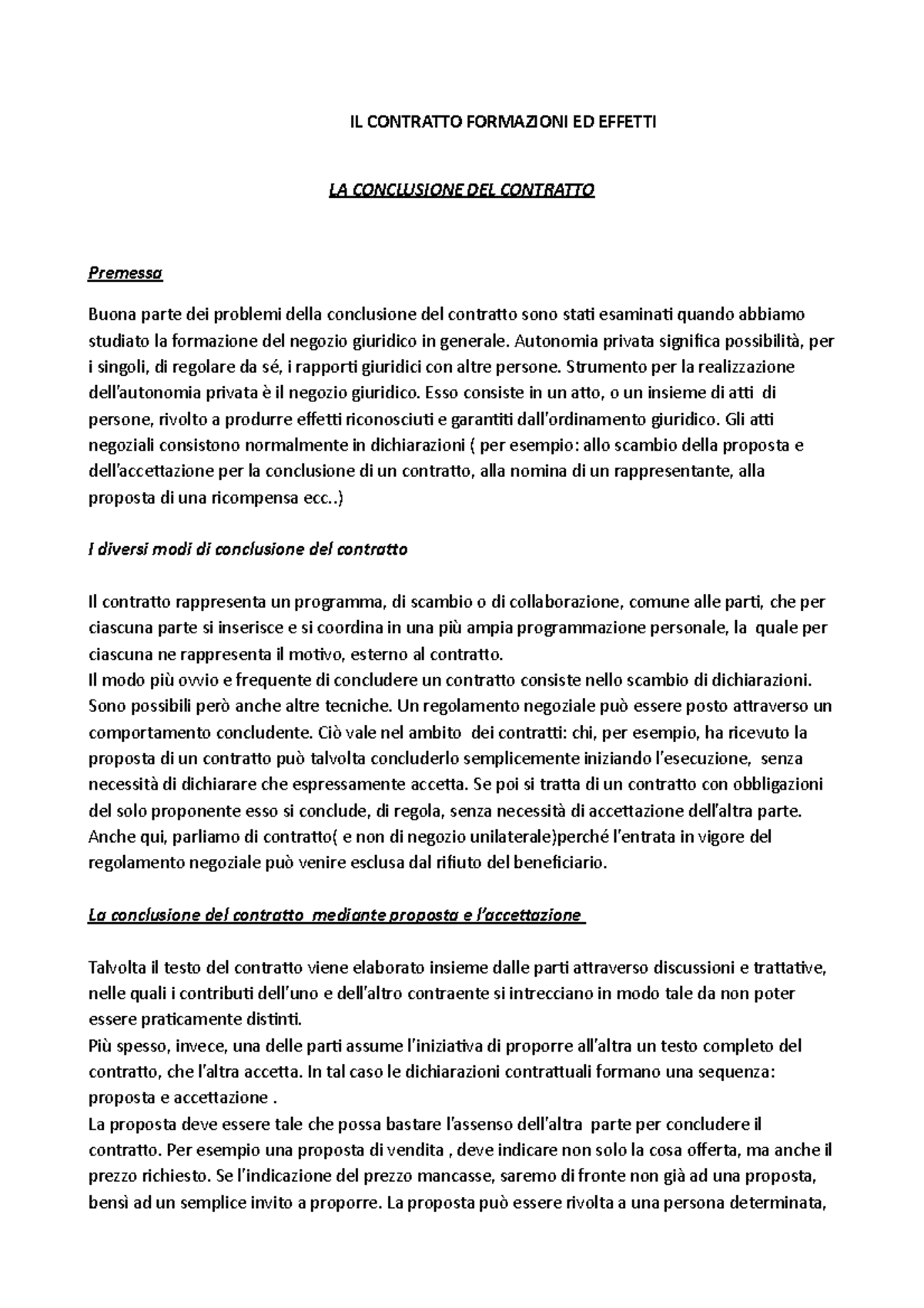 IL Contratto Formazioni ED Effetti - IL CONTRATTO FORMAZIONI ED EFFETTI ...