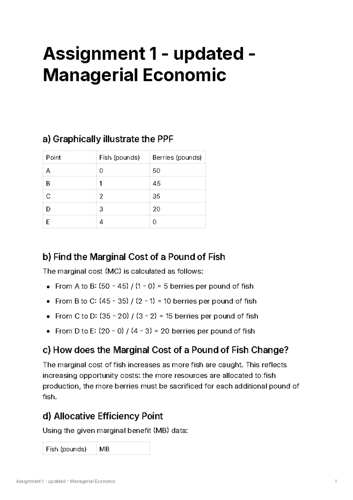 Assignment - updated - CH 1 - PPF - Assignment 1 updated Managerial ...